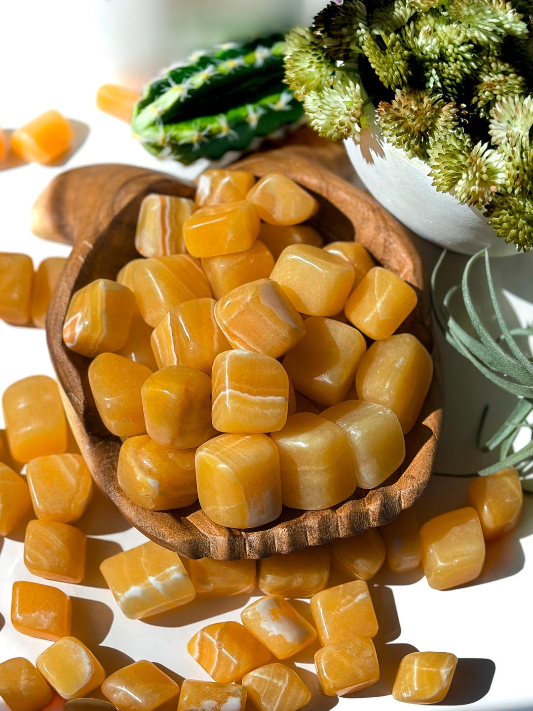 Hand Polished Orange Creamsicle Calcite Tumble, Energy Boost ...