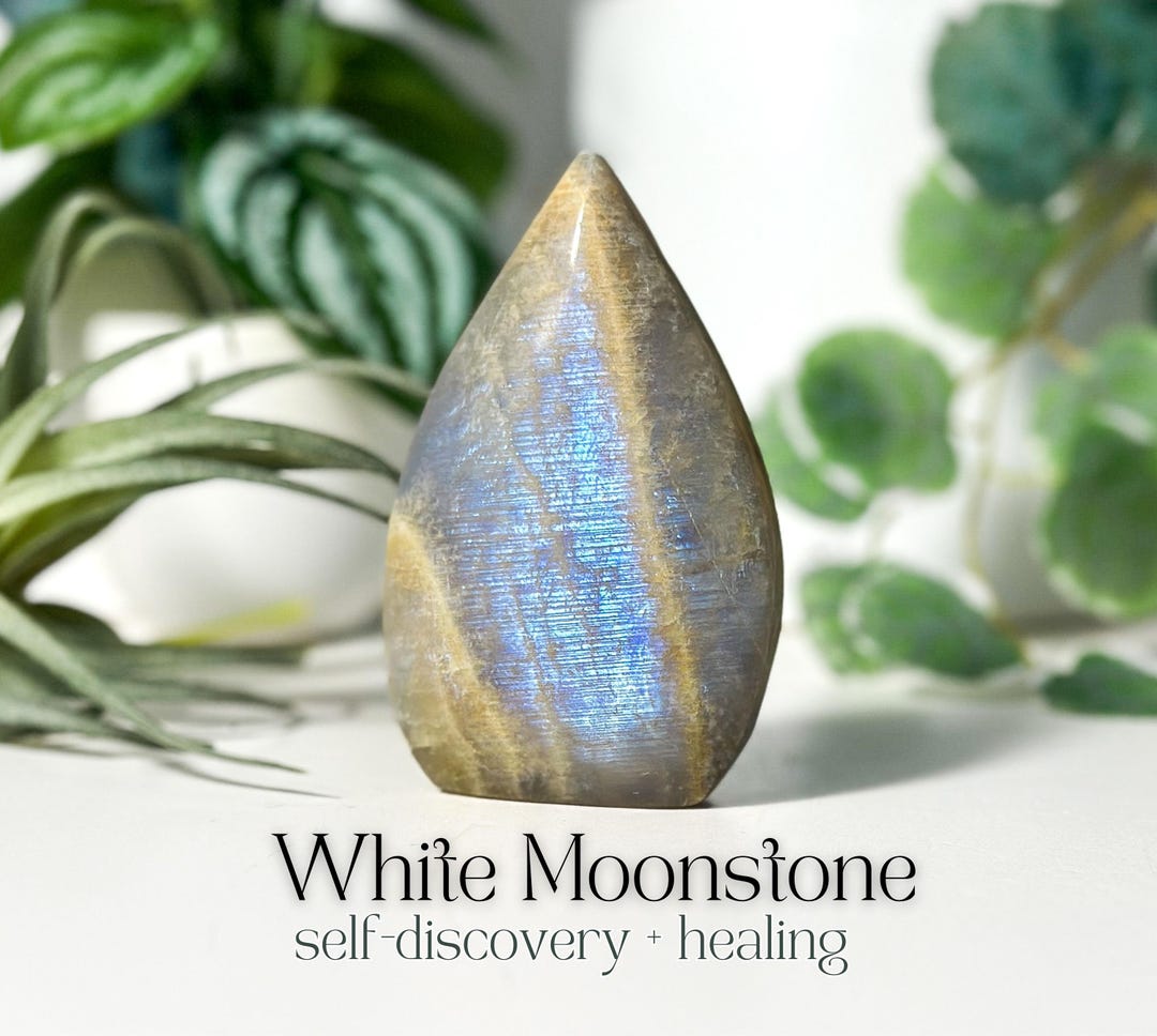 UBER FLASHY White Moonstone Flames, Moonstone Free Form, Blue Flash ...