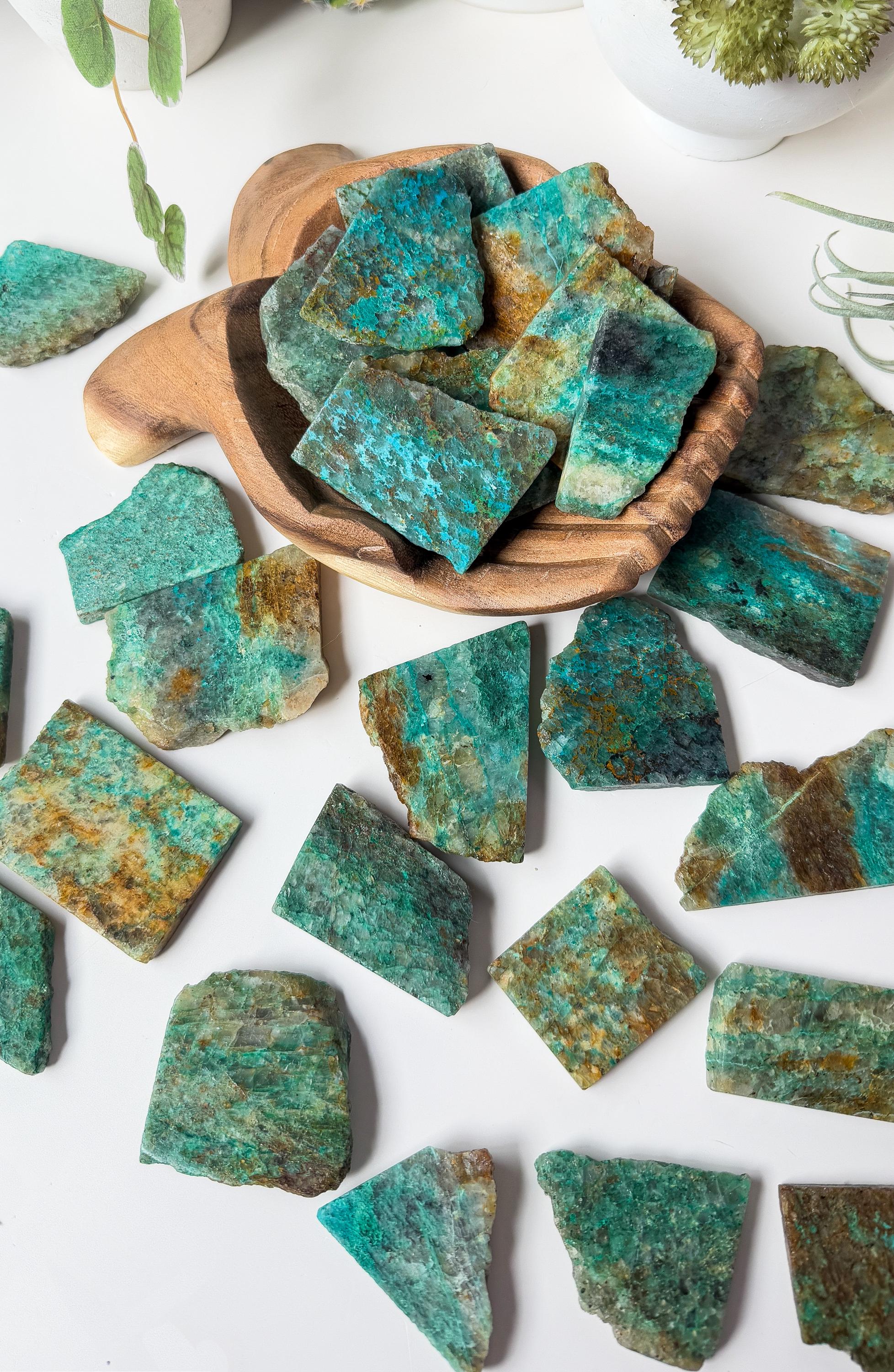 Half Polished Chrysocolla Slab: Arizona Bagdad Mine Crystal - Etsy