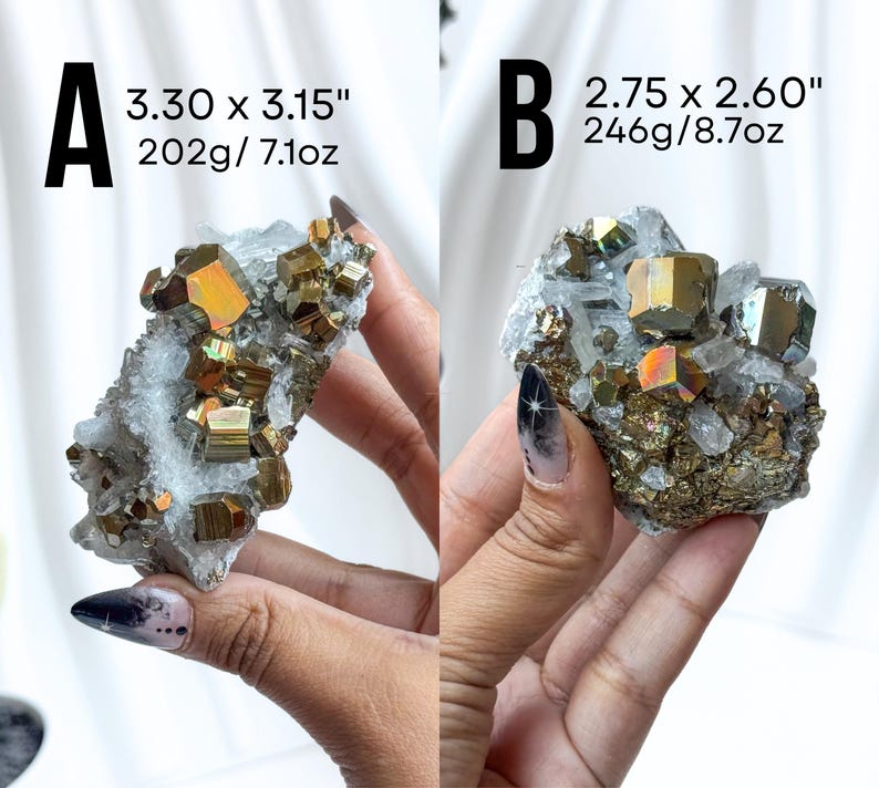 Rainbow Pyrite Cluster – Iridescent Natural Crystal for Collection ...