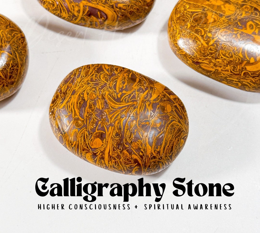 Calligraphy Stone Palm Stones, Grounding + Higher Self, Miriam Stone ...