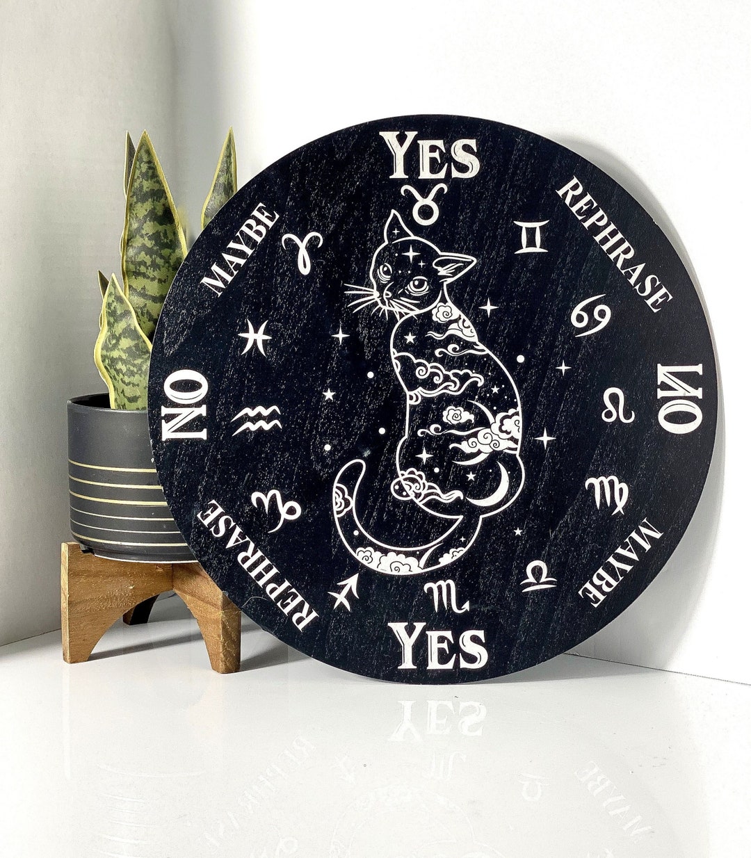 Wooden Zodiac Cat Pendulum Board, Pendulum Board, Divination Board ...