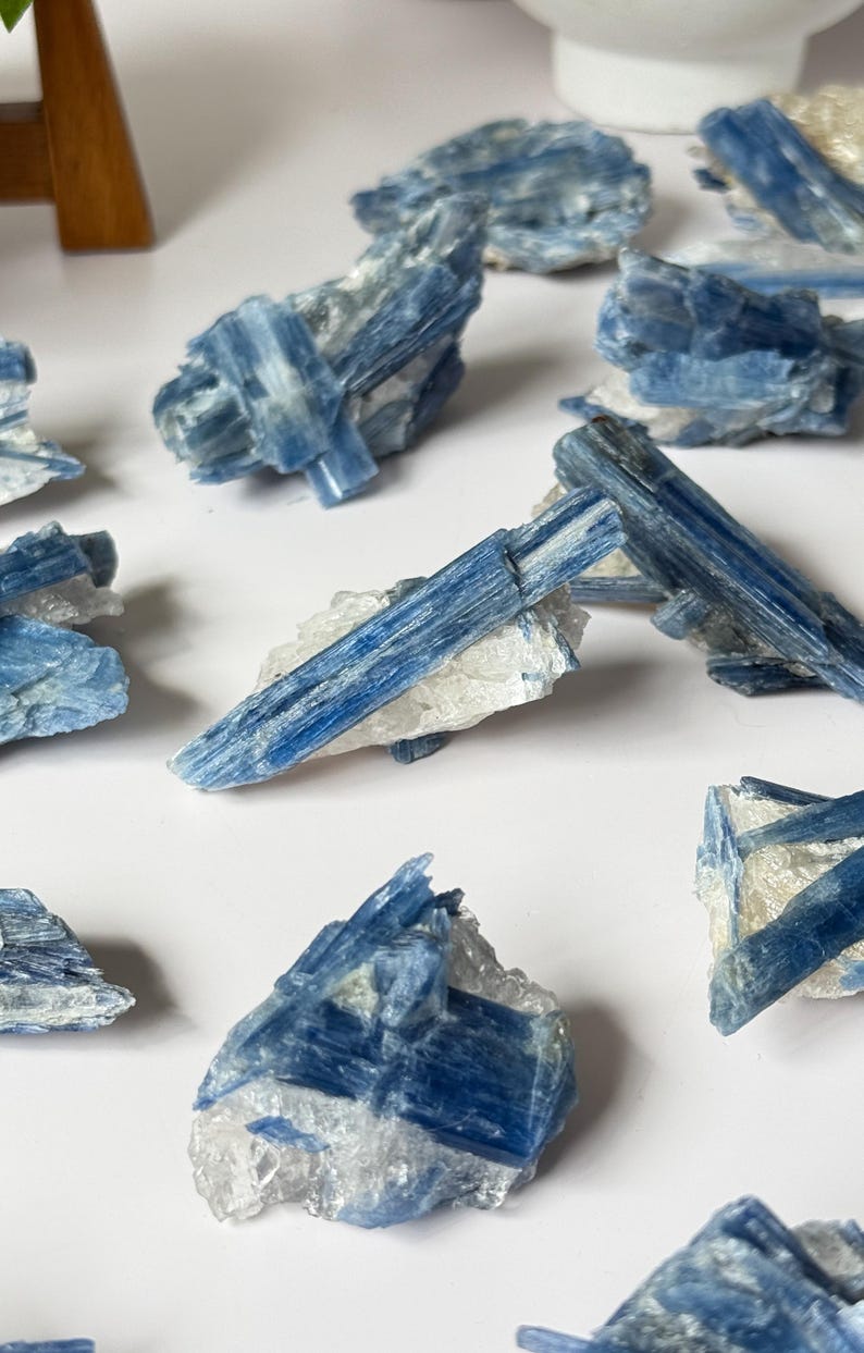 Raw Blue Kyanite in Quartz Specimen: High-grade Crystal - Etsy
