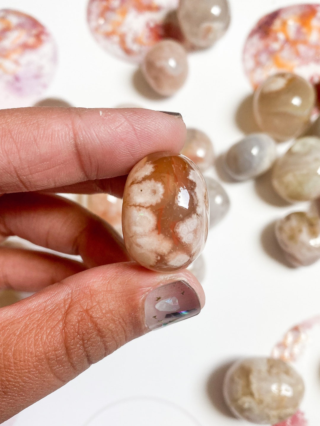 Tumbled Flower Agate, Stone of Growth, Flower Agate, Tumbled Cherry ...