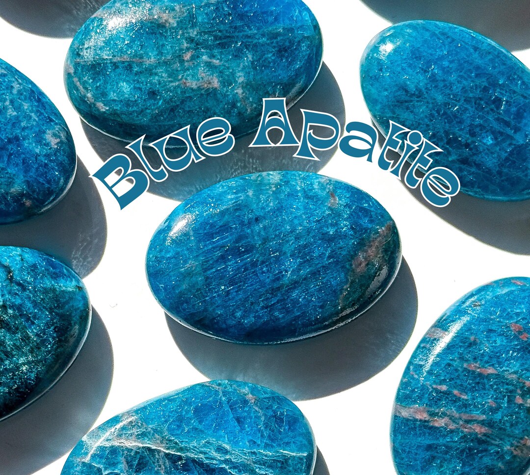 Polished Blue Apatite Palm Stone: High-grade Crystal Healing, Brazil - Etsy
