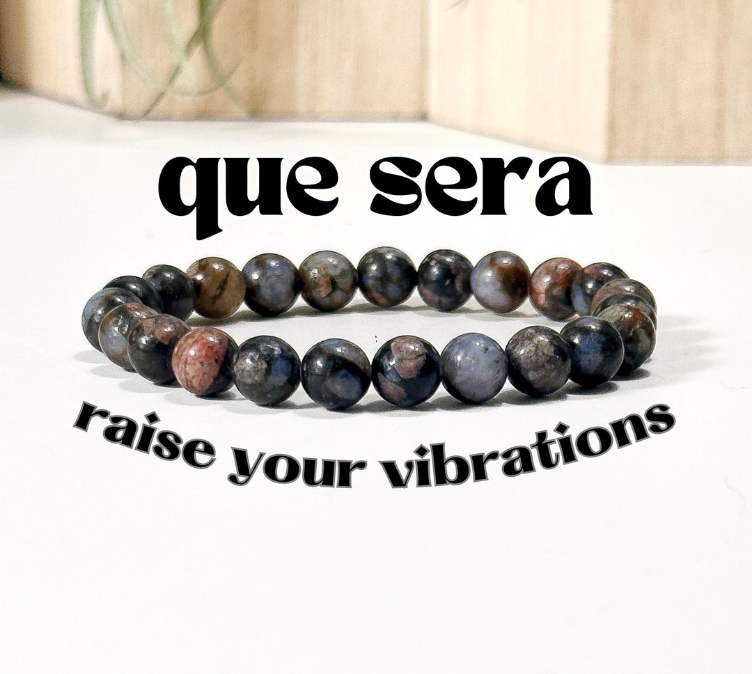 Blue Que Sera Bracelet, Amplify Energy Peace, Llanite Bracelet, 8mm Que ...