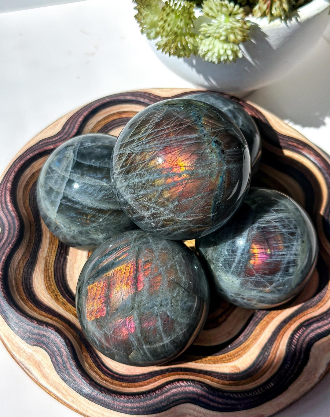 SUPER FLASHY Sunset Labradorite Spheres (60-70mm), You Choose, Orange ...