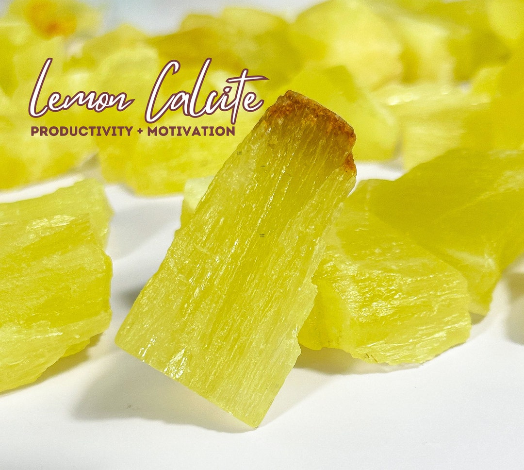Raw Lemon Calcite , Energize + Productivity, Rough Lemon Calcite ...