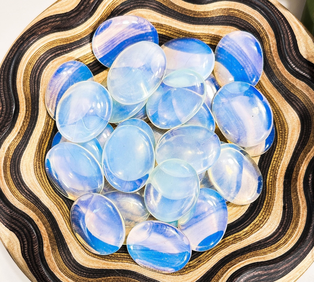 Magical Opalite Worry Stones, Inner Peace + Personal Growth, Opalite Thumb Stone, Worry Stone ...