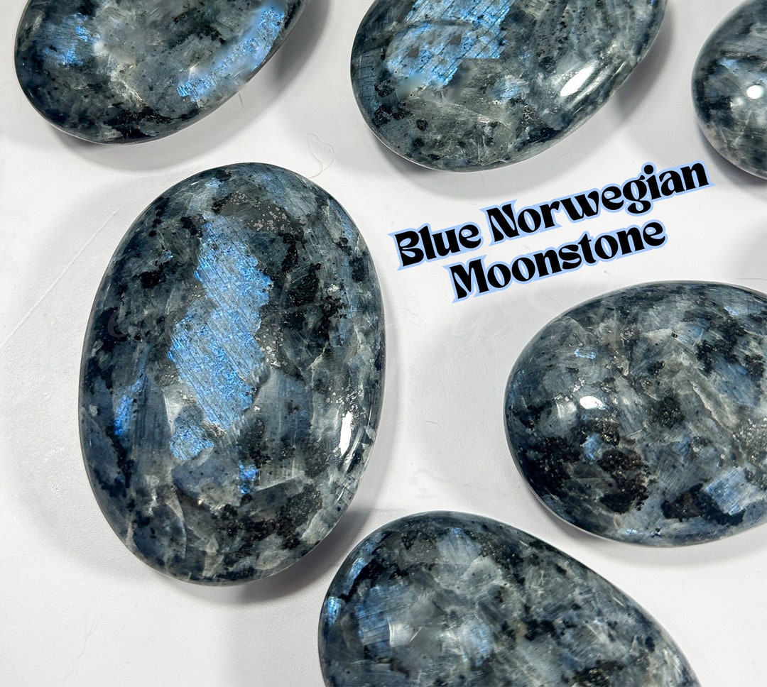 Blue Larvikite Palm Stone: Norwegian Moonstone, Protection Crystal - Etsy