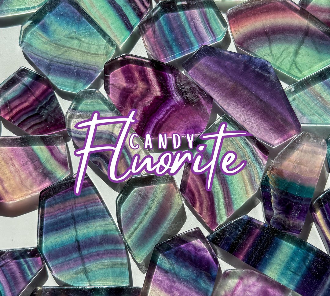 Rainbow "candy" Fluorite Slab, Natural Rainbow Fluorite Slab, Candy ...