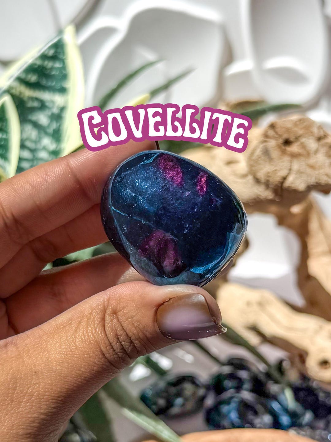Blue Covellite Tumbles | Crystal for Intuition, Transformation ...