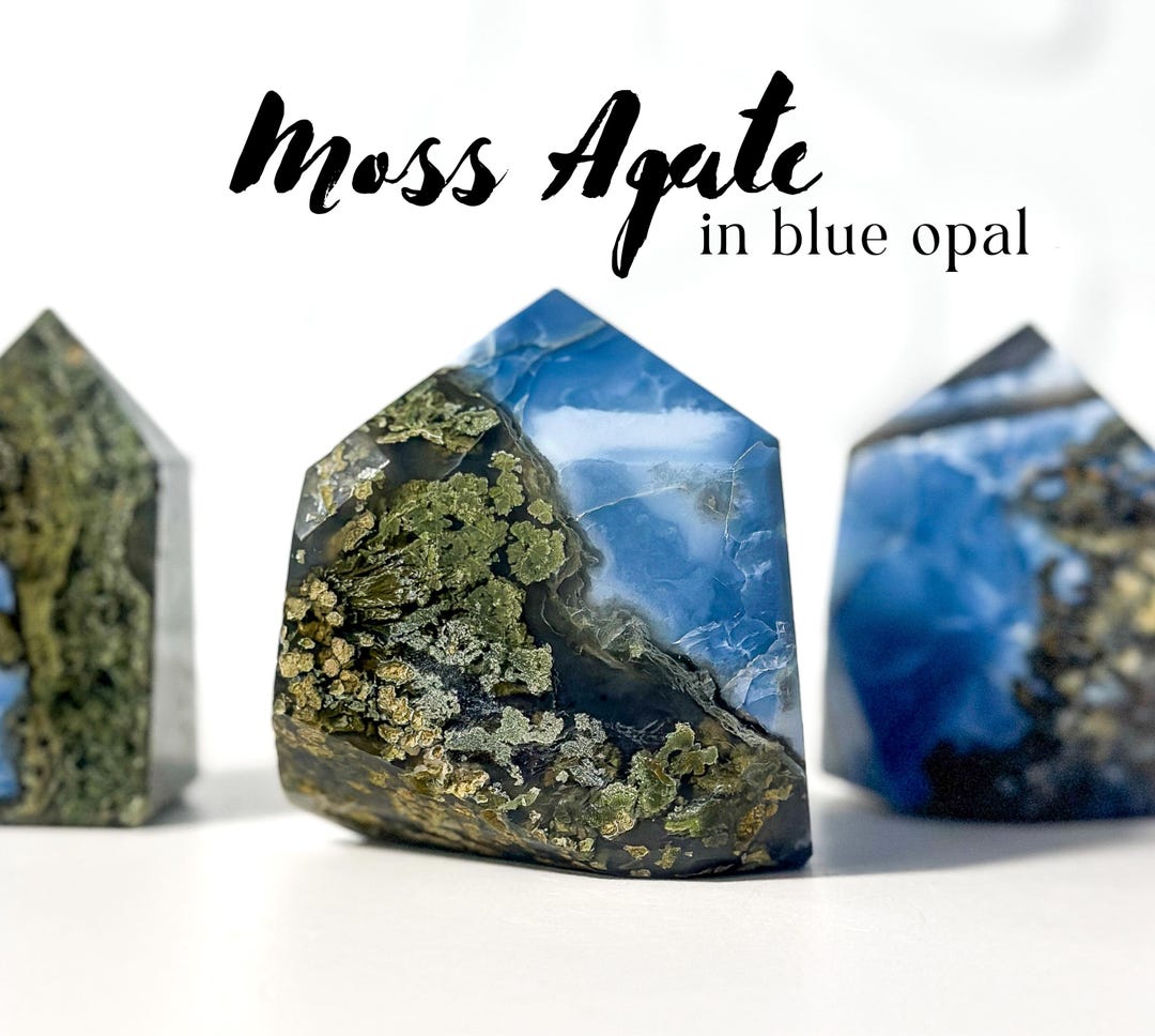 Rare Owyhee Blue Opal With Moss Agate Tower, You Pick, Collectors Piece ...