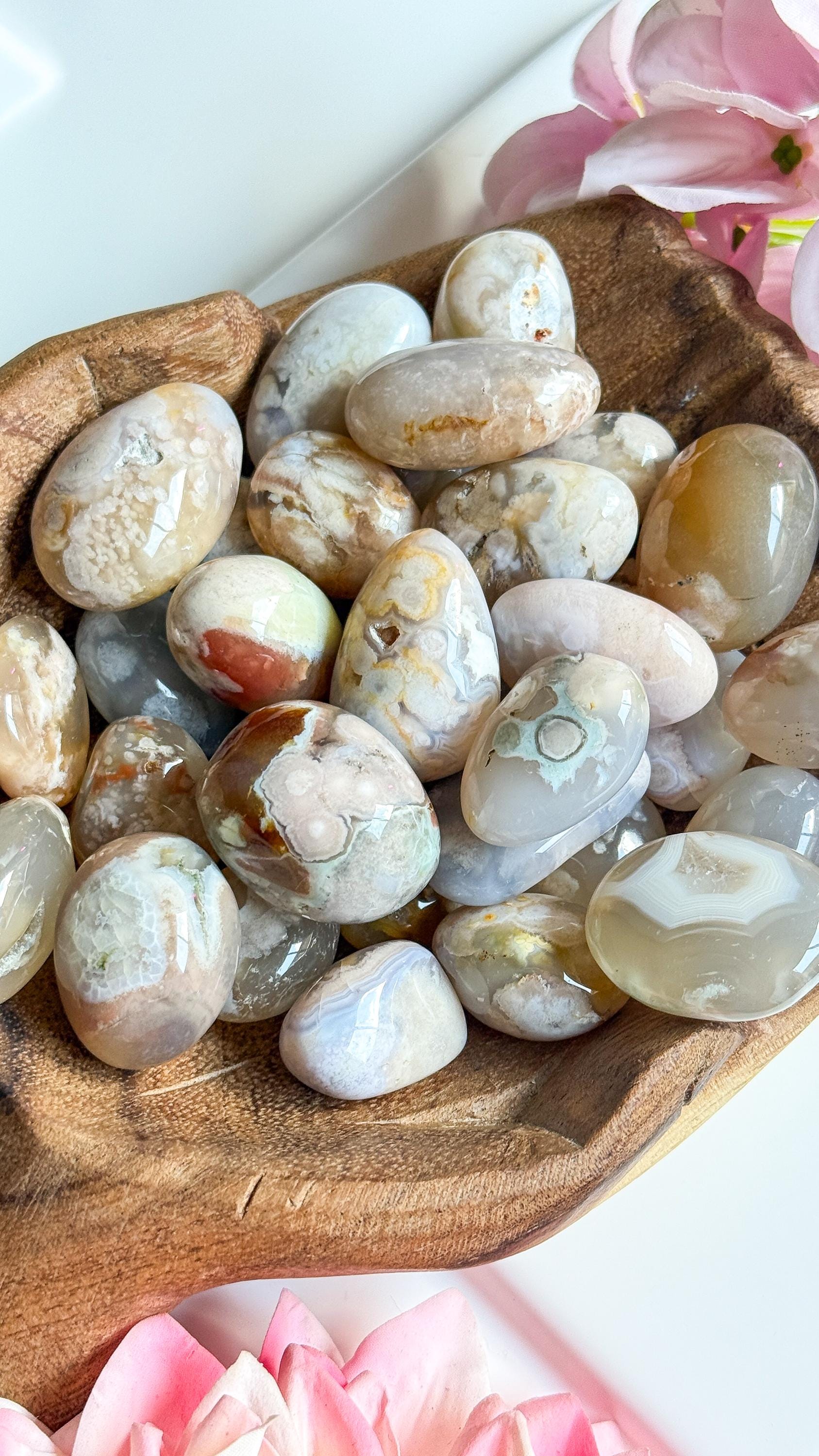 High Grade Flower Agate Tumble: Madagascar Plume Agate Pocket Stone - Etsy
