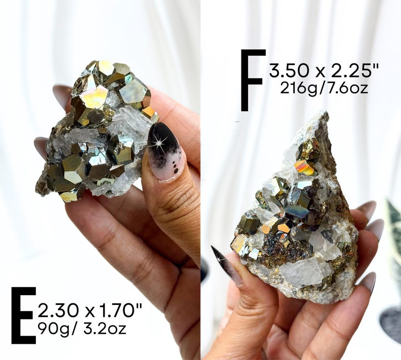 Rainbow Pyrite Cluster – Iridescent Natural Crystal for Collection ...