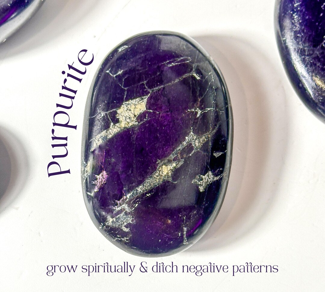 Enchanting Purpurite Palm Stone, Insane Grade Purpurite, Polished ...