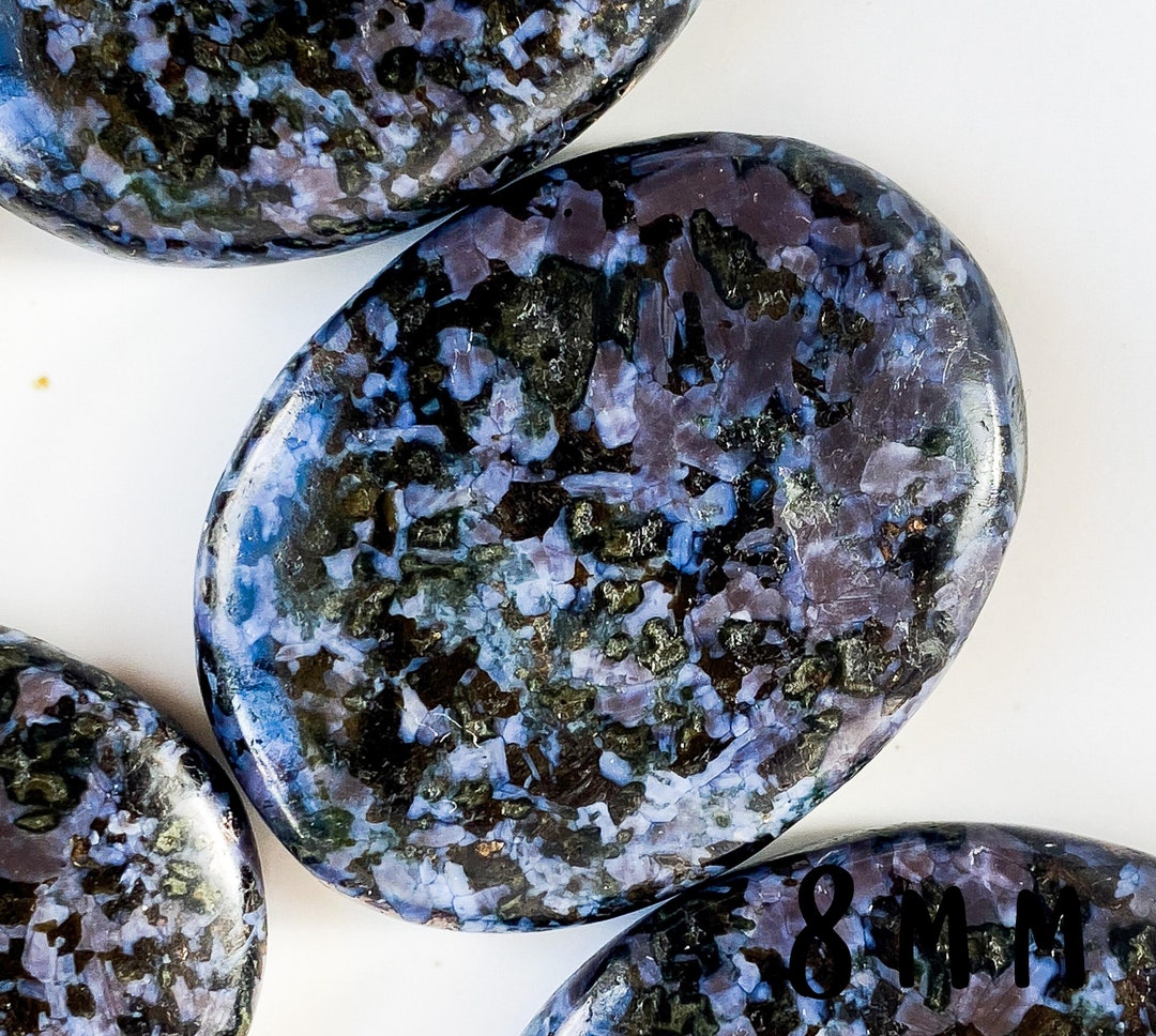 Indigo Gabbro Worry Stone, Stone of Magic, Mystic Merlinite Worry Stone ...