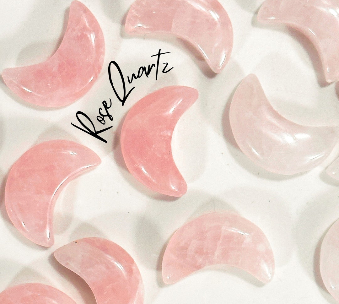 Adorable Mini Rose Quartz Moons, Love + Compassion, Rose Quartz ...
