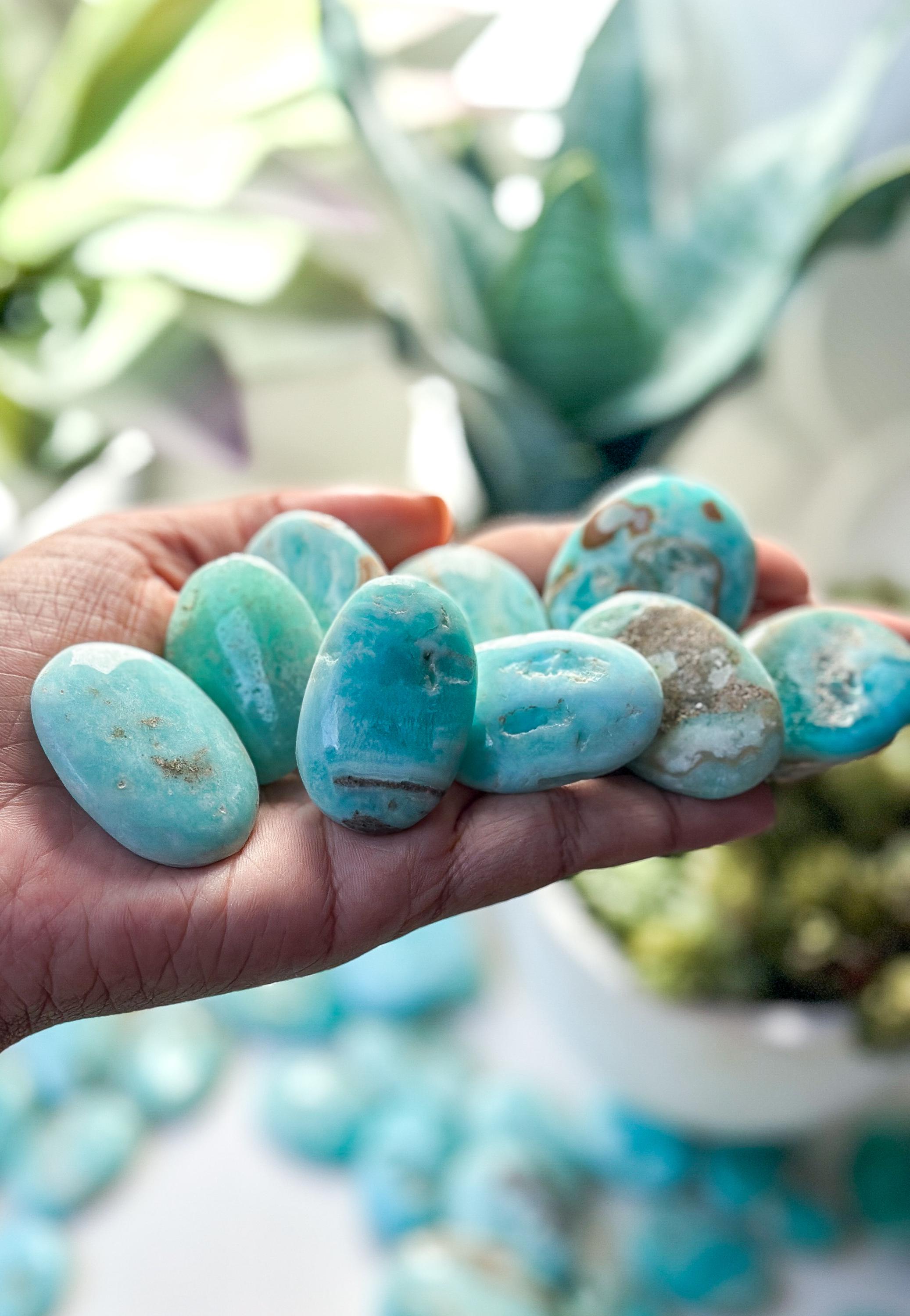 Blue Aragonite Worry Stone: Calming Healing Crystal (1.50-2.00") - Etsy