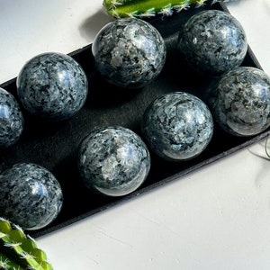 Super Flashy Larvikite Sphere, Stone of Will Power, Larvikite Sphere ...