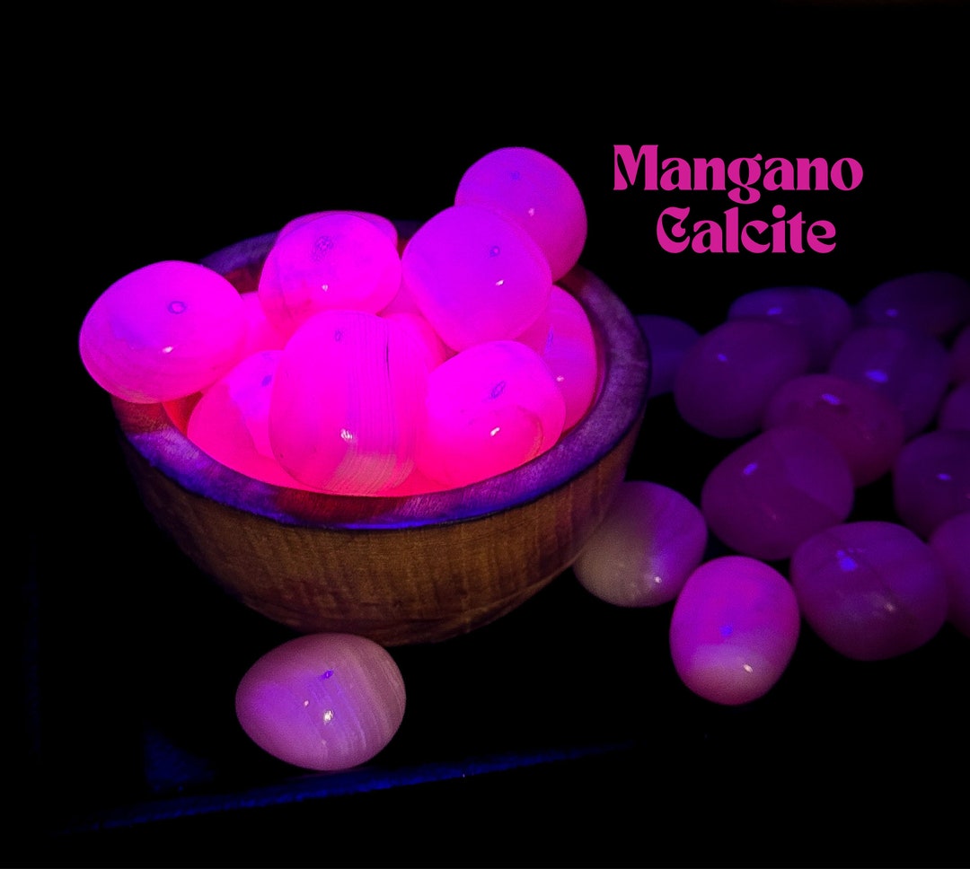 Mangano Calcite Tumbles,*new LOT* UV Reactive, Pink Calcite Tumbles ...