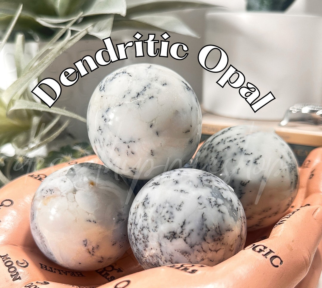 Polished Dendritic Opal Sphere: Merlinite Crystal for Intuition (45 ...
