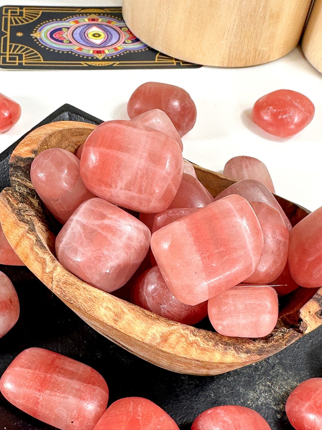 Rose Calcite Tumble, Compassion + Healing, Tumbled Strawbery Calcite ...