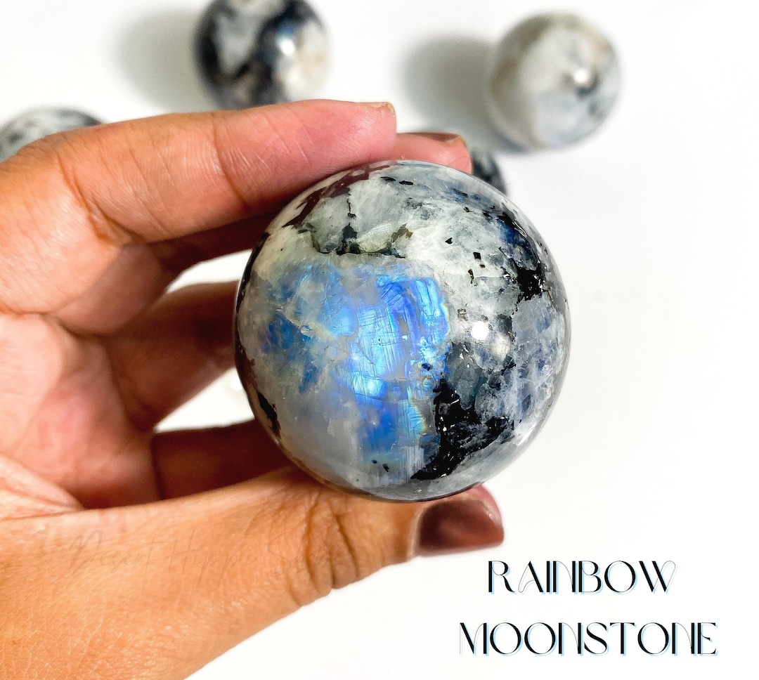 Flashy Rainbow Moonstone Sphere: Dreaming + Astral Travel - Etsy