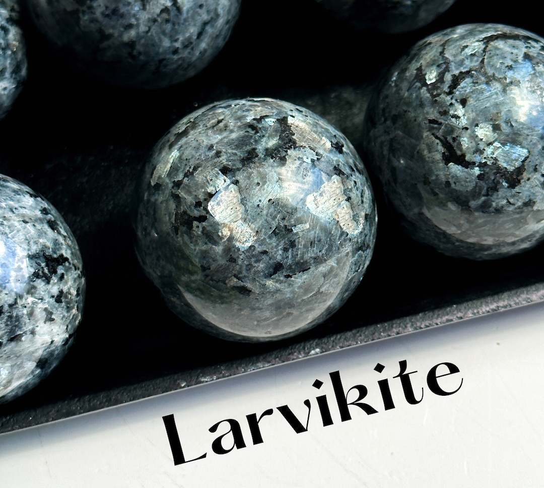 Super Flashy Larvikite Sphere, Stone of Will Power, Larvikite Sphere ...