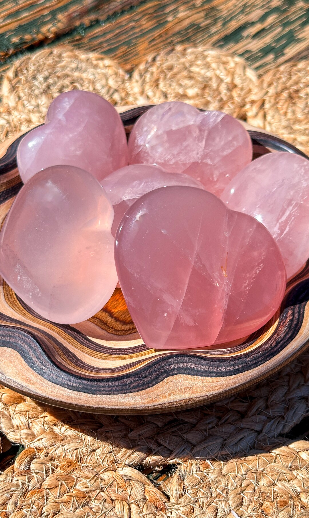 Gemmy Rose Quartz Hearts, *tucson Gem Show Find* High-grade Rose Quartz ...