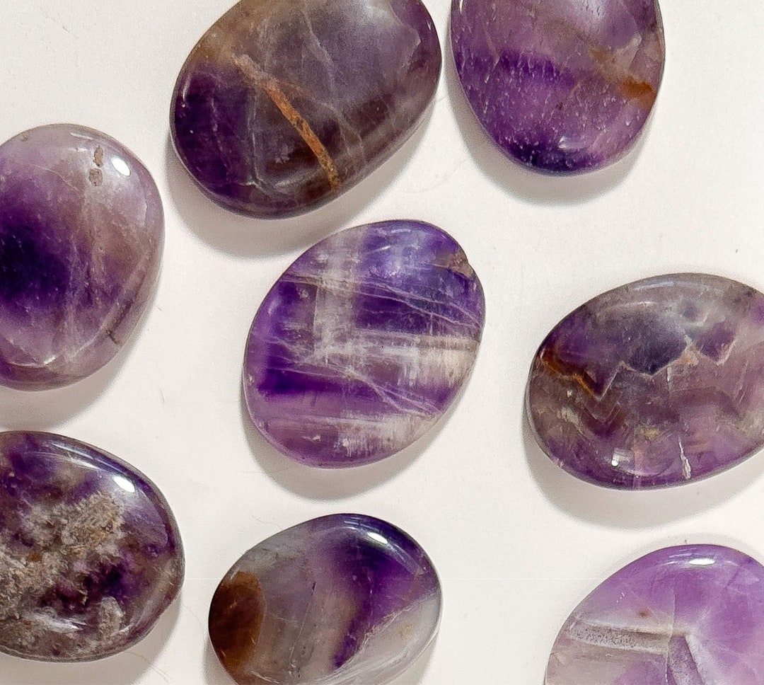 Amethyst Worry Stones,third Eye & Crown Chakra, Amethyst, Crystal Worry ...