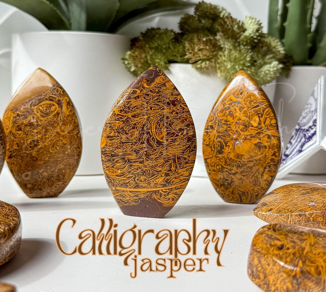 Calligraphy Jasper Flame: Miriam Stone, Elephant Skin Jasper - Etsy