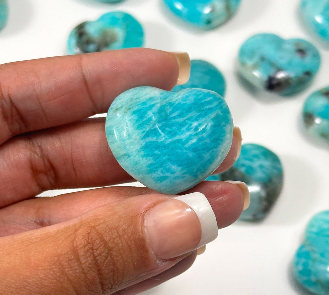 HQ Amazonite Hearts, Balance Communication, Amazonite Puffy Hearts ...