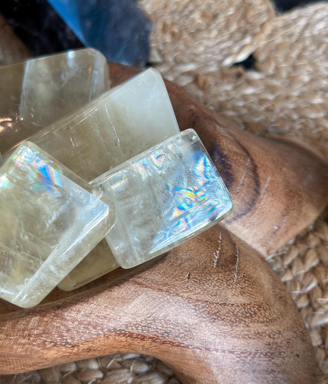 Rainbow Filled Honey Optical Calcite Freeform, Honey Iceland Spar ...