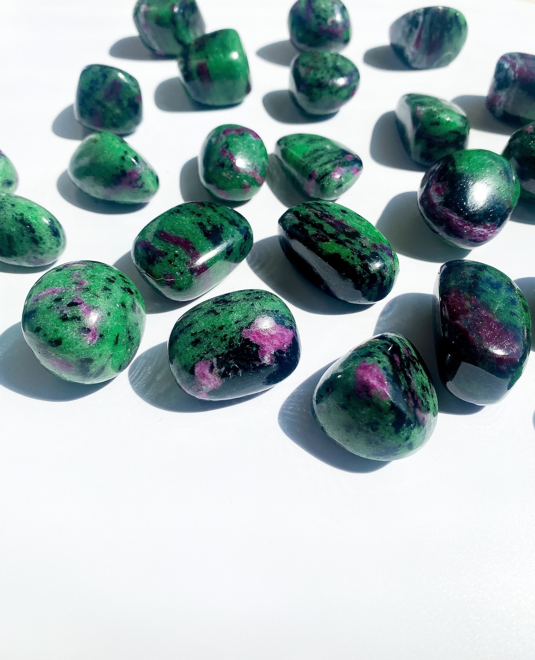 Ruby Zoisite Tumble, Natural Ruby Zoisite, Ruby Zoisite Tumbled ...