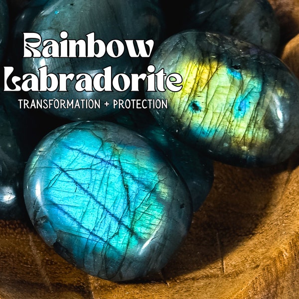 Rainbow Labradorite Palm Stone - Etsy