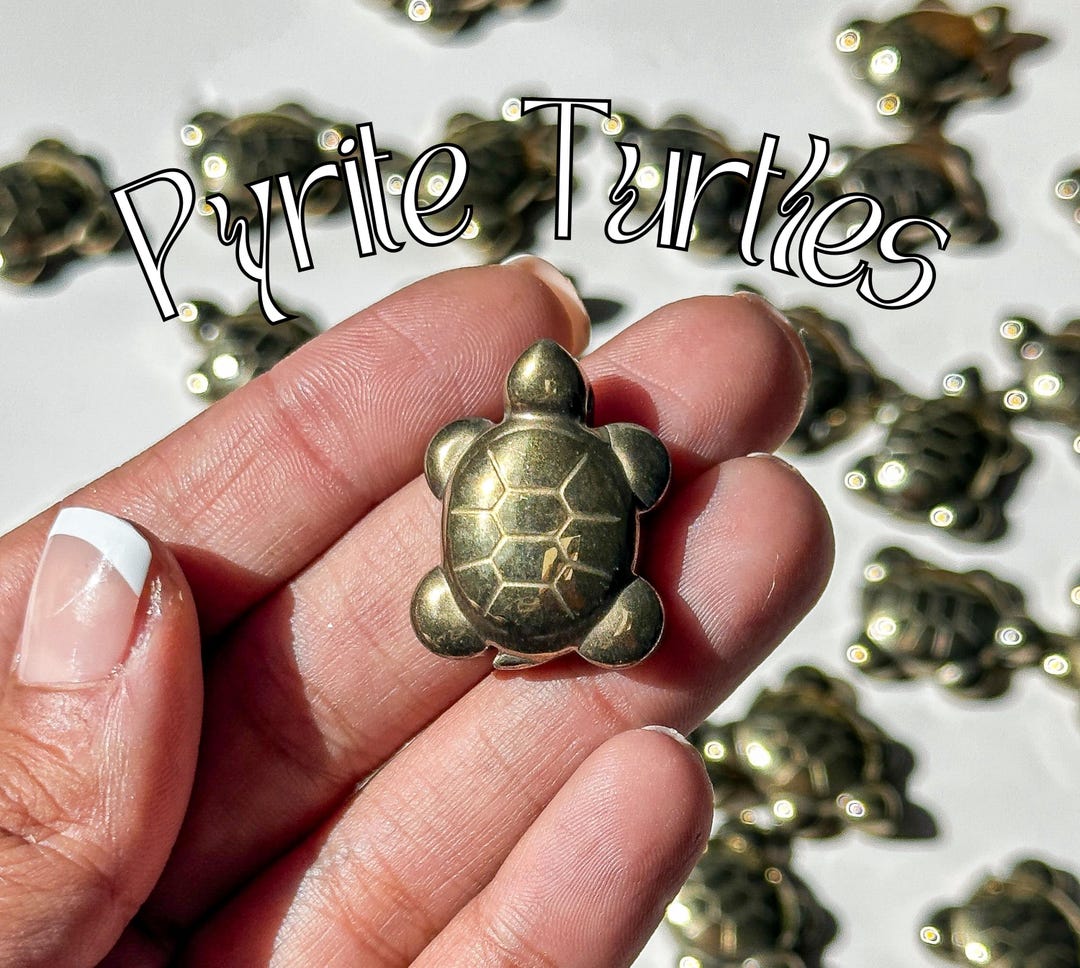 Mini Pyrite Turtles, Pyrite Hand Craved Turtles, Crystal Turtles, Fools ...