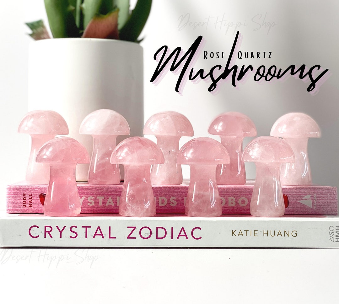 Rose Quartz Mushrooms Stone of Love 2 Rose Quartz - Etsy