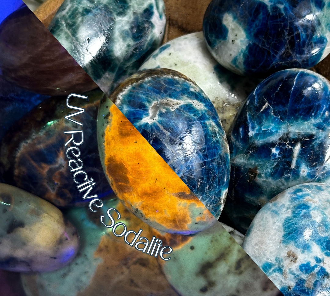 UV Reactive Sodalite Palm Stone: Pakistan Royal Blue Crystal - Etsy