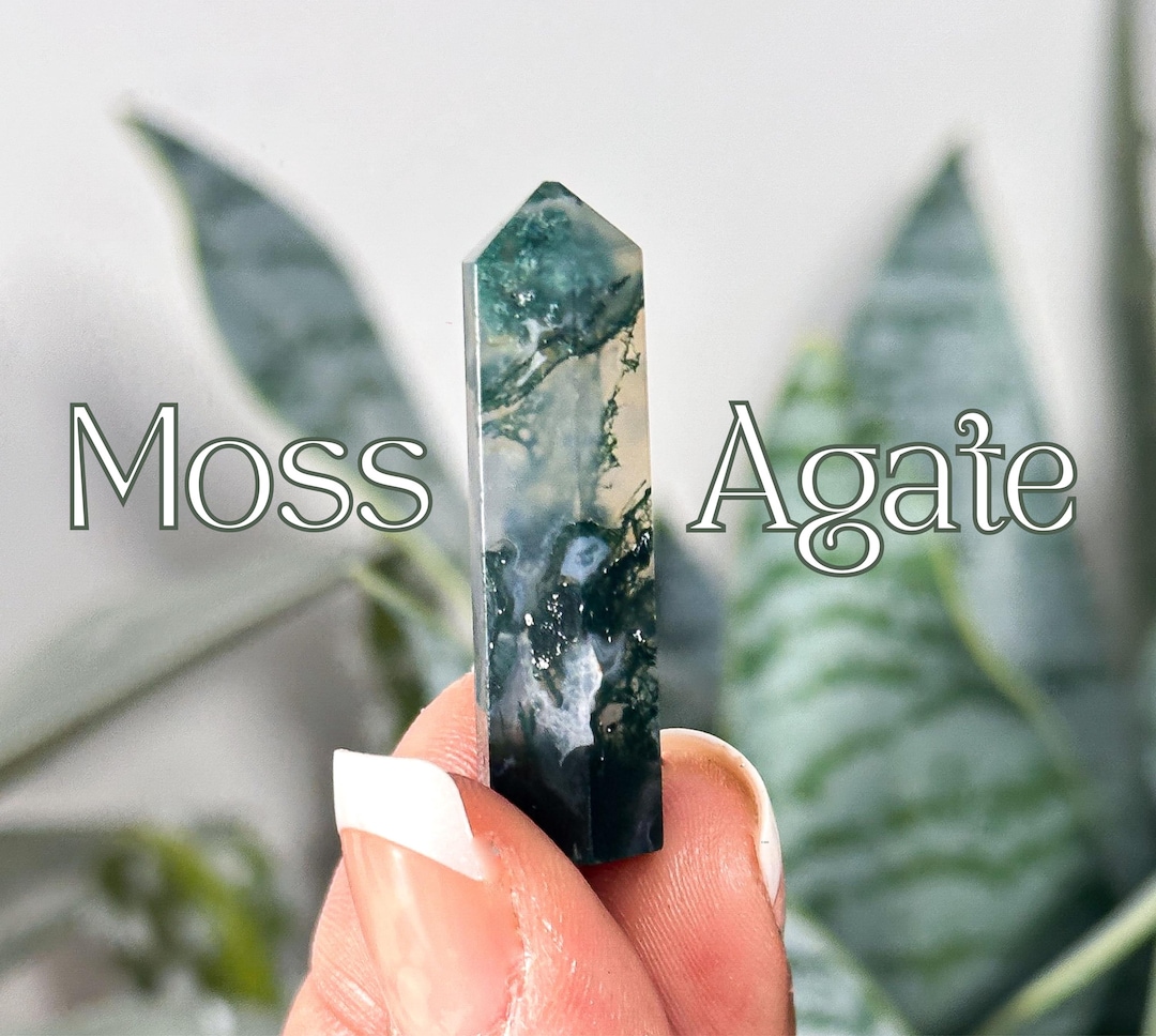 Mini Moss Agate Tower, Moss Agate Towers, Moss Agate Points, Moss Agate ...