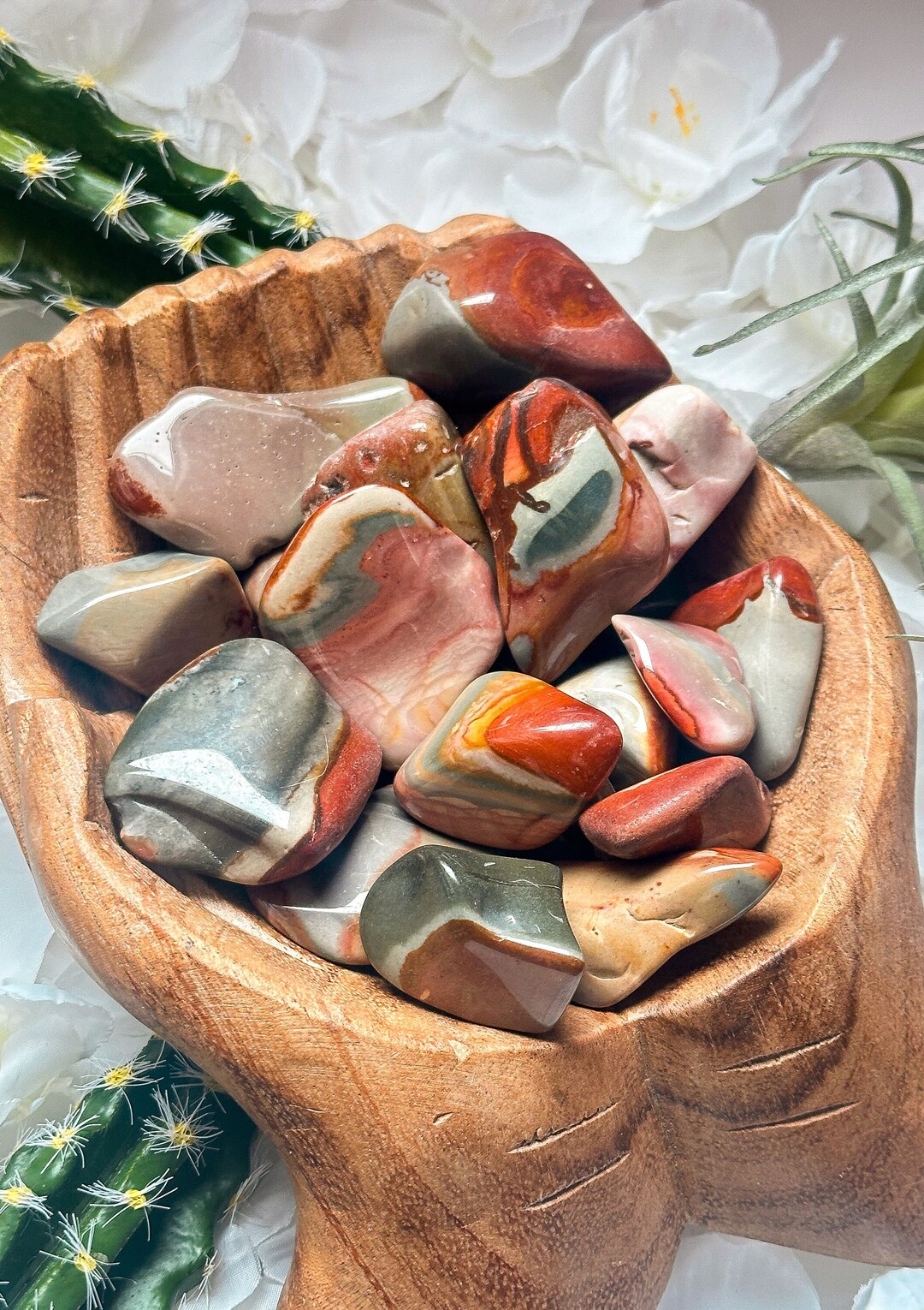 Tumbled Polychrome Jasper, Embrace Nature + Feel Alive, Tumbled Desert ...