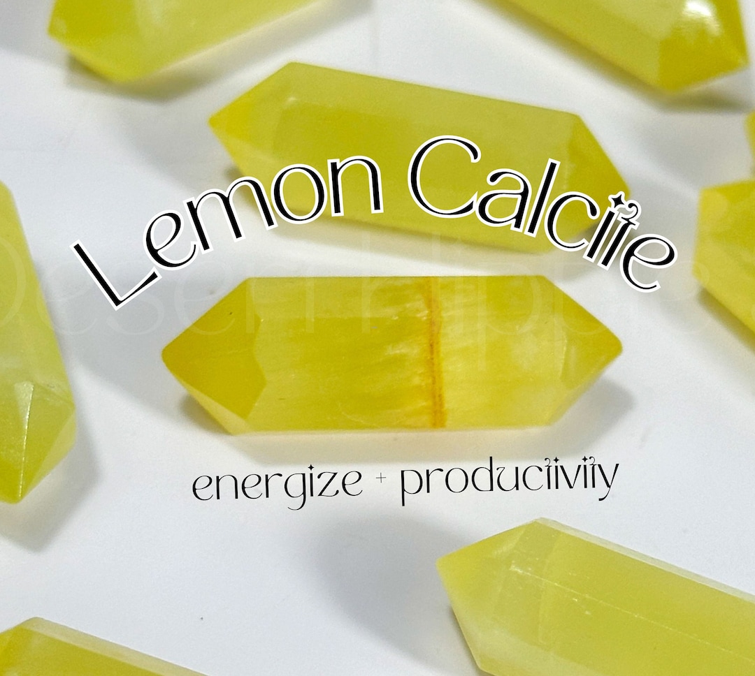 Juicy Lemon Calcite Point, Energize Productivity, Lemon Calcite Double ...