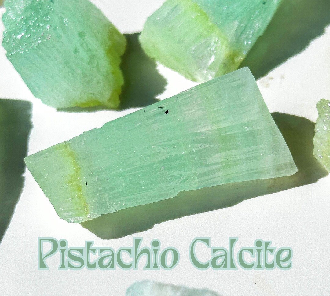 Raw Pistachio Calcite, Rough Pistachio Calcite, Aqua Calcite, Banded ...