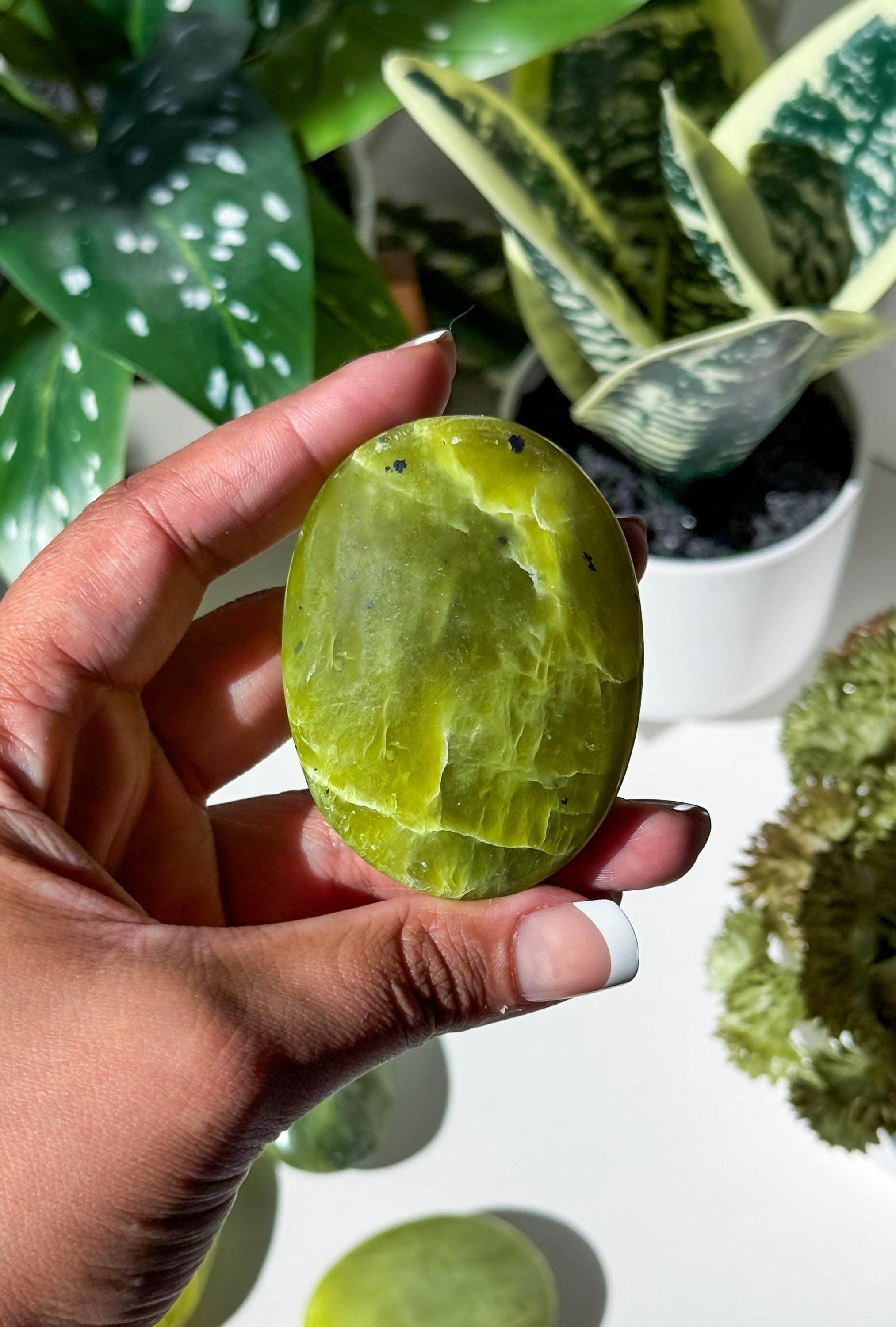 Indonesian Vesuvianite Palm Stone: Polished Idocrase Crystal, You Pick ...