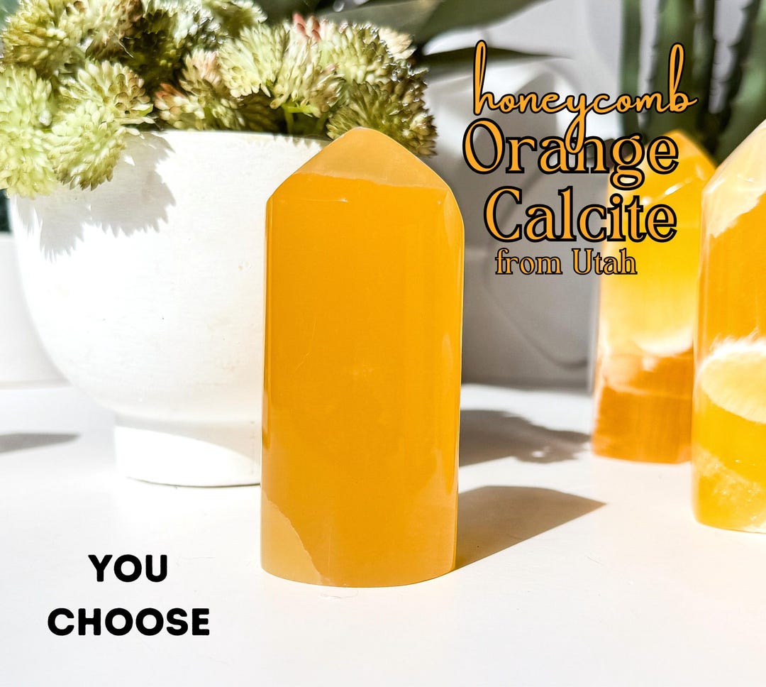 Honeycomb Orange Calcite Towers – Utah’s State Crystal, Orange Calcite ...