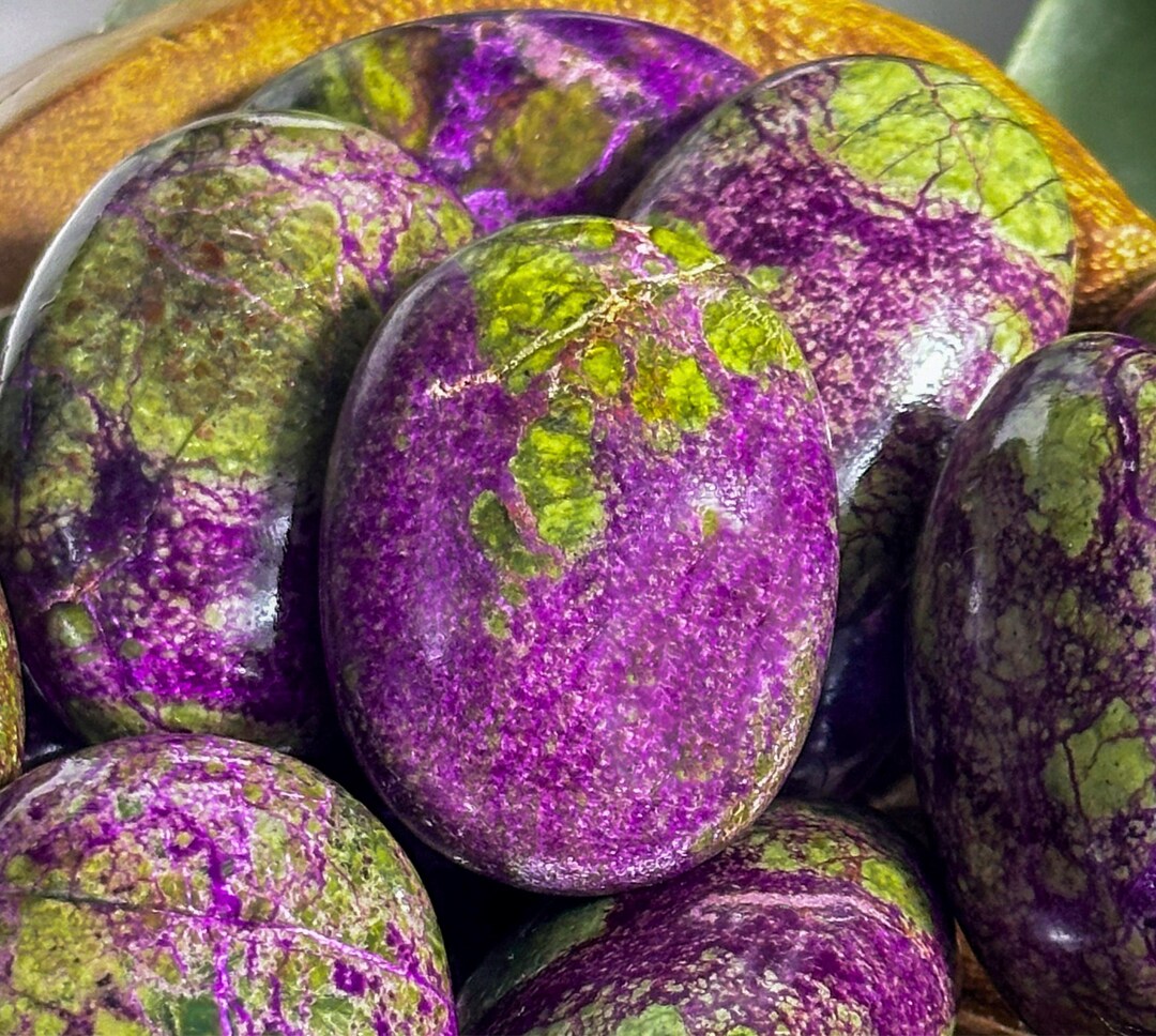 Stichtite With Serpentine Palm Stones, *RARE FIND* Purple Stichtite ...