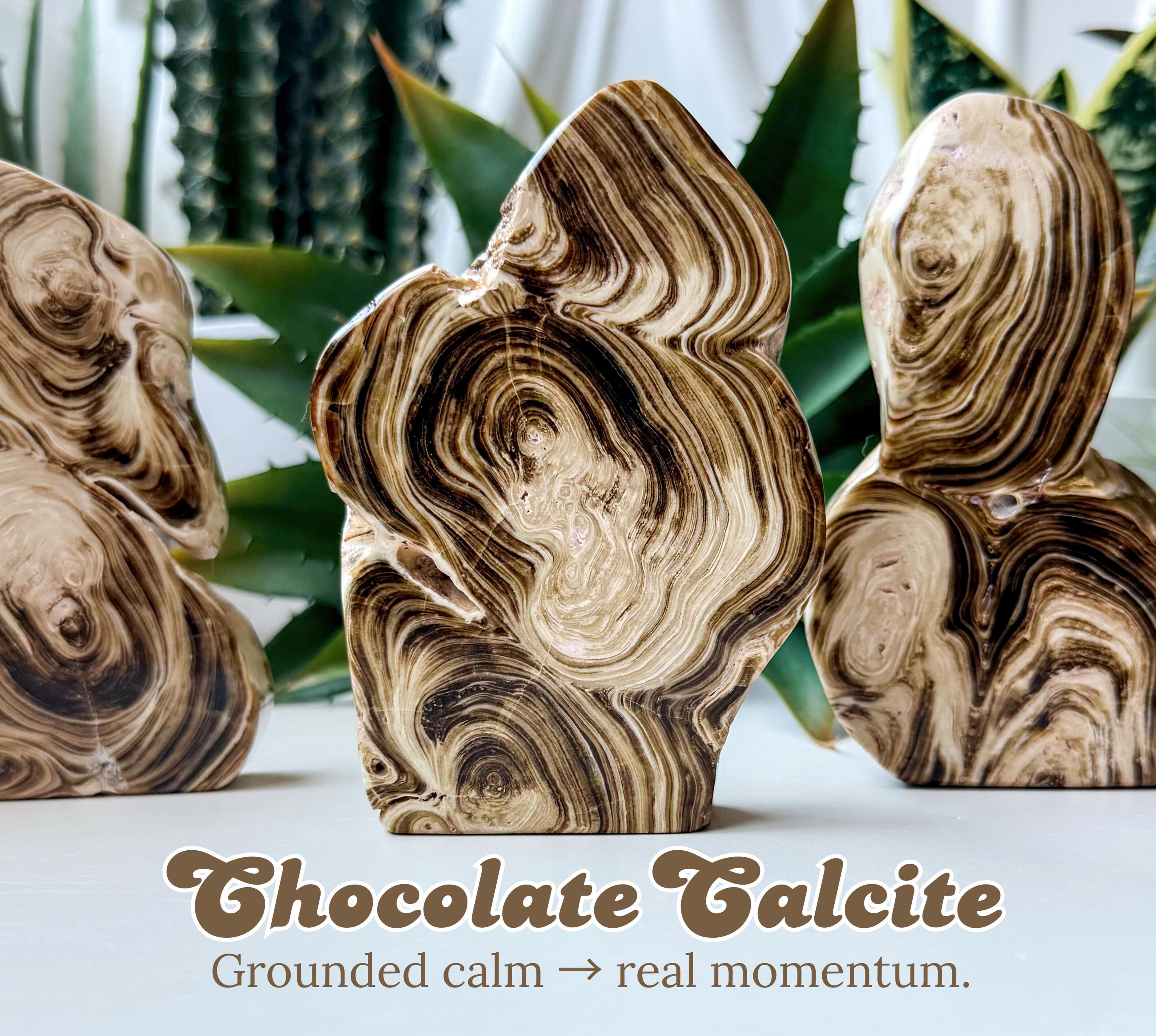 Chocolate Calcite Freeform: Polished Standing Crystal Decor - Root ...