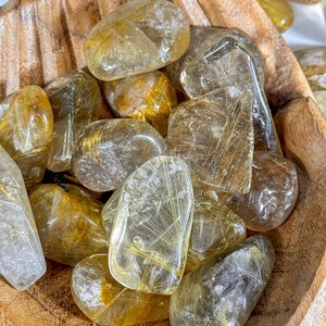 HQ Gold Rutilated Quartz Tumble, Gold Rutile Quartz, Tumbled Rutile ...