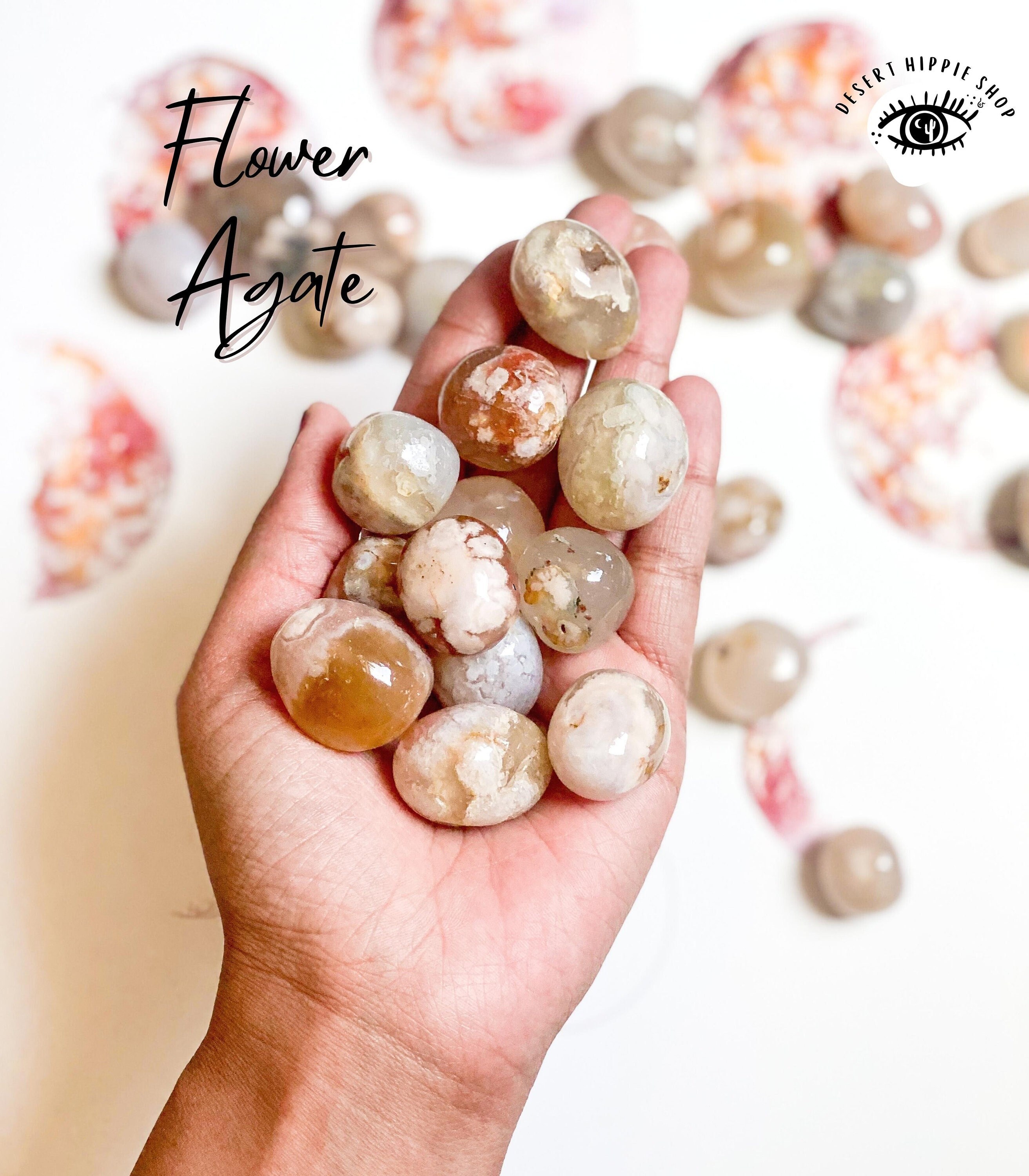 Tumbled Flower Agate Stone of Growth Flower Agate Tumbled - Etsy
