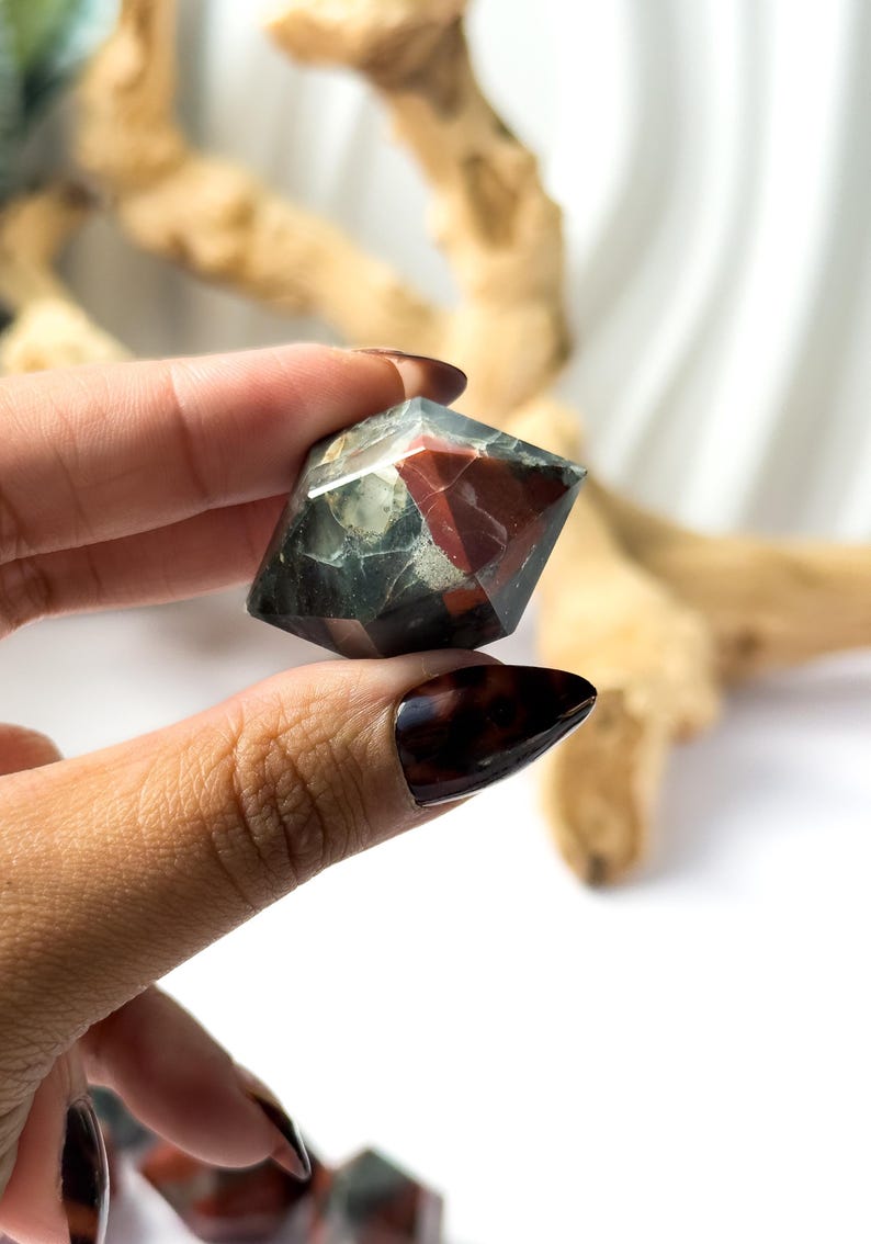 African Bloodstone Double Point – Courage + Protection- Heliotrope Wand ...